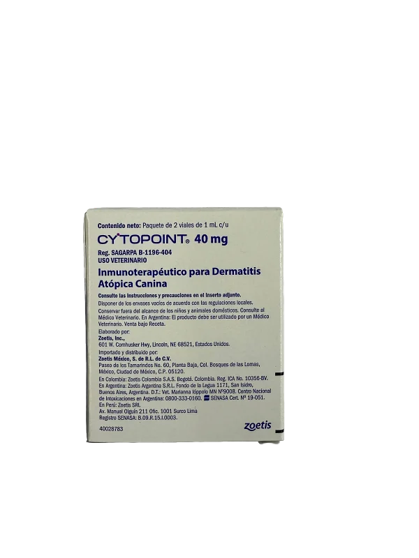CYTOPOINT 40 MG, 2 VIALES 1 ML C/U. - MEDIVET