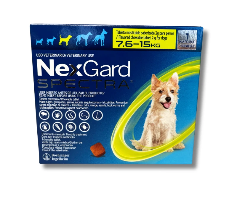 NEXGARD SPECTRA PERRO M (7.5 - 15 KG) 1 TABS MAST. - MEDIVET